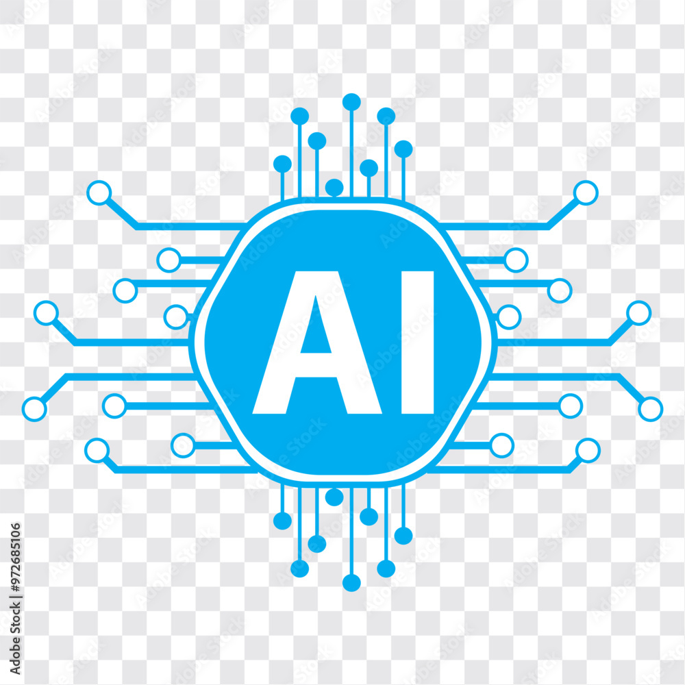Artificial intelligence, AI icon. artificial intelligence icon on transparent background. EPS 10 ...