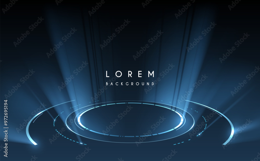 Technology circle stage with light effect Stock Vector | Adobe Stock