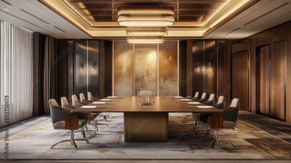 Elegant modern conference room with sophisticated decor and ample ...
