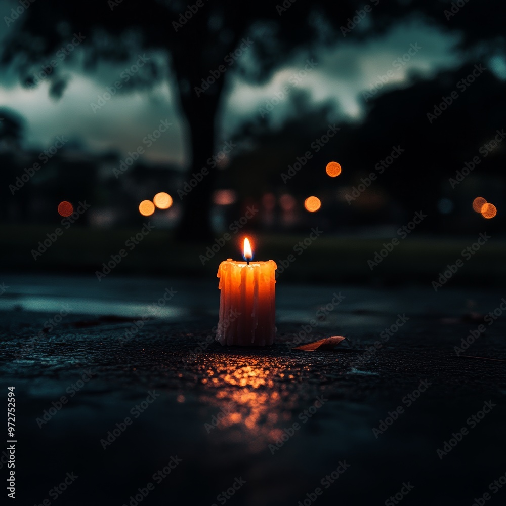 Ilustración de Stock 21. A single candle in the wind struggling to stay ...