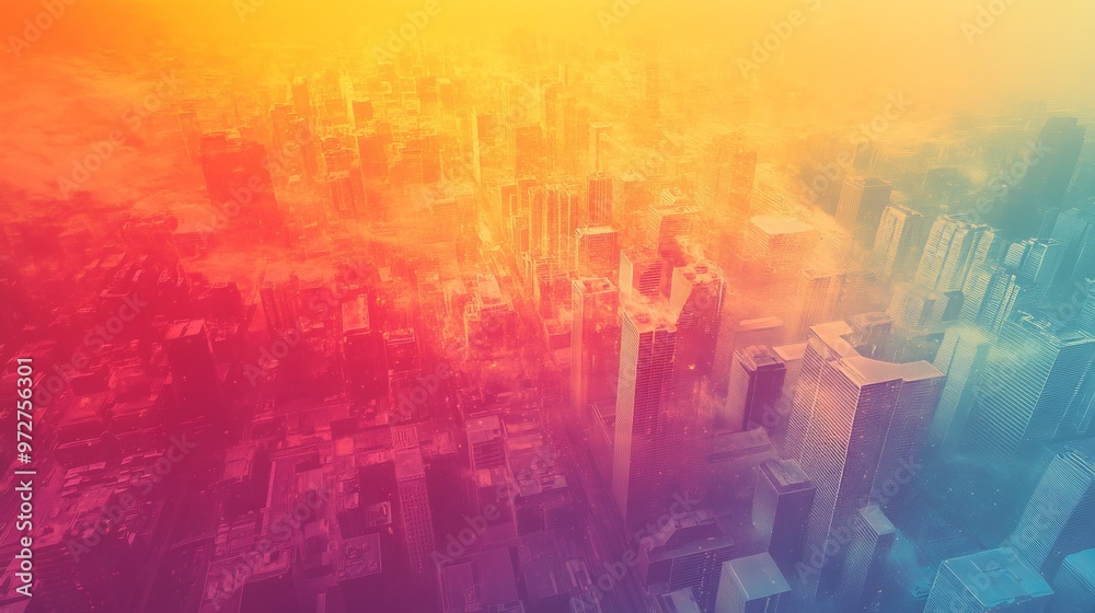 Heatmap of air pollution levels in a major city, with warmer colors ...