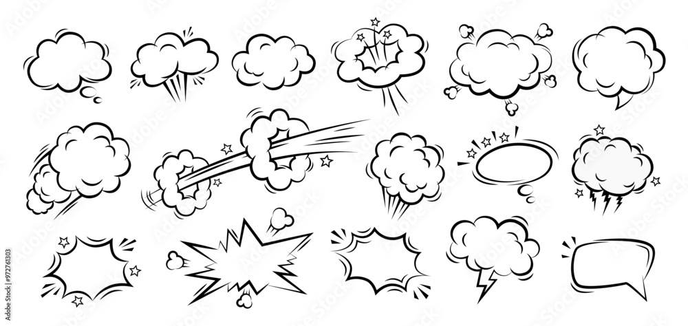 Comic speech bubble sound effect template on white background. Retro ...