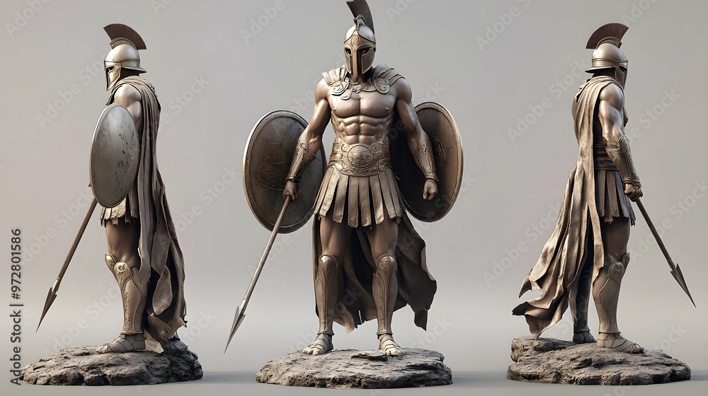Ilustracja bez tantiem: 17. **Realistic 3D model of a Spartan warrior ...