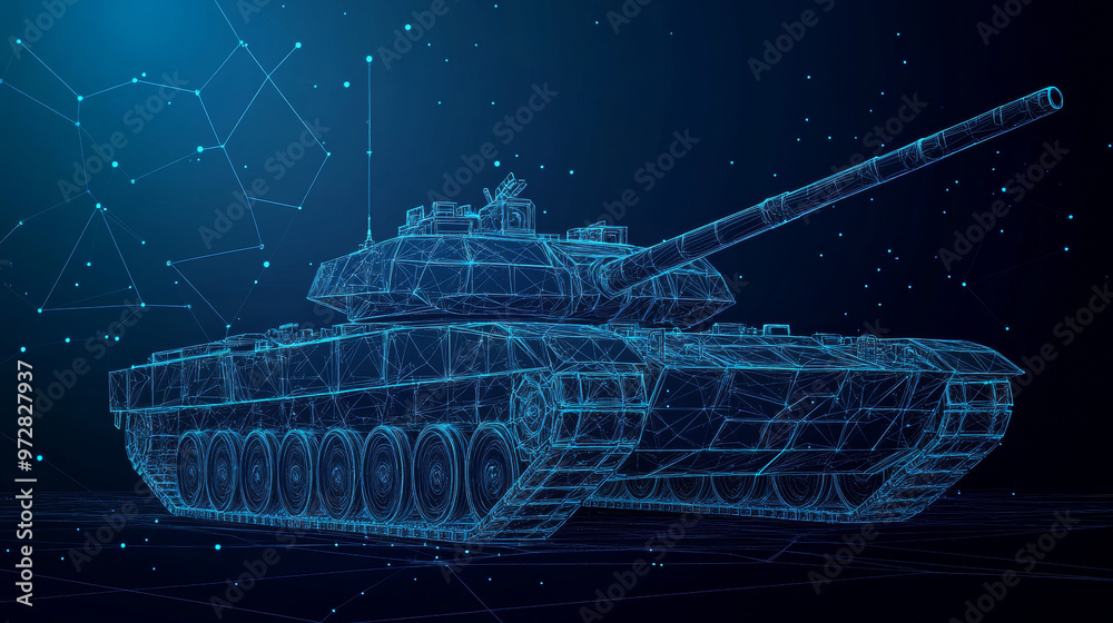 A modern vector illustration of a German main battle tank, rendered in ...