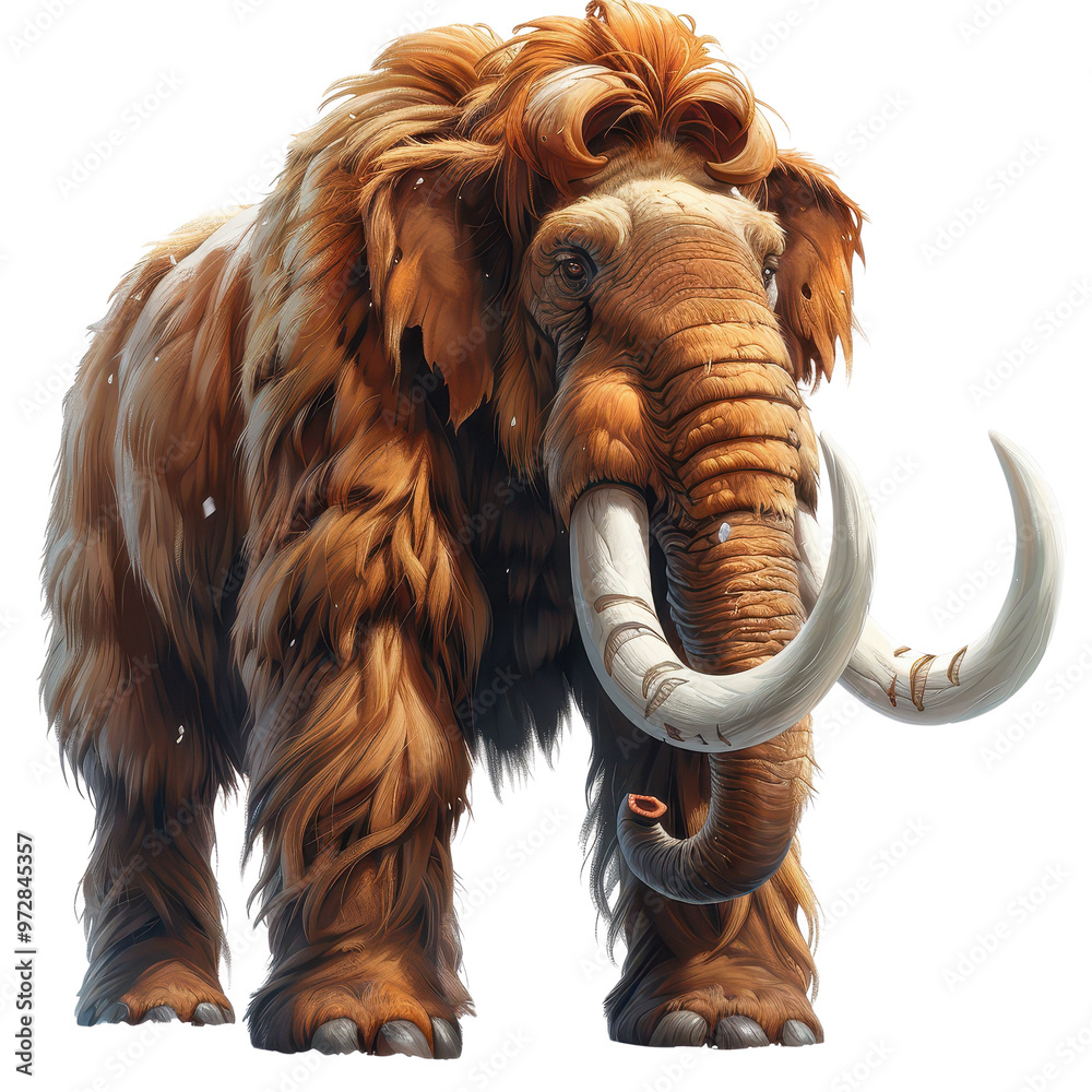 Woolly Mammoth Illustration Prehistoric Elephant Ice Age Animal Extinct ...