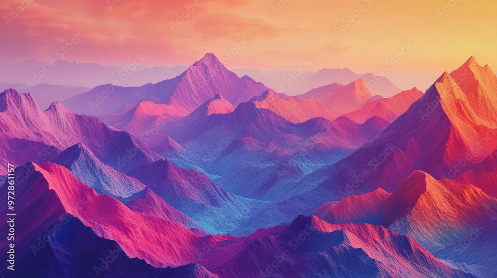 Heatmap of a mountain range, with warmer colors showing areas of higher ...