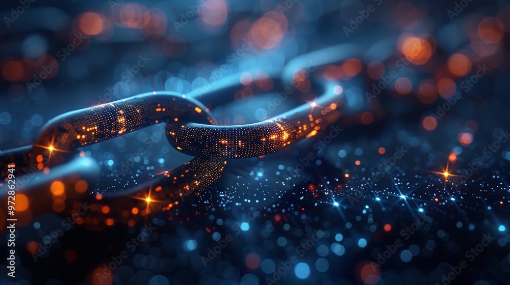 Blockchain Technology: Illustrate a digital concept showing the secure ...