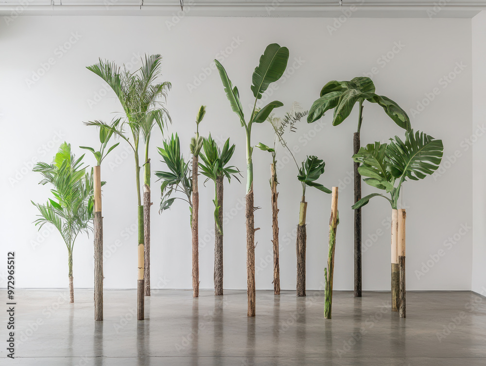 Botanical art installation using recycled materials showcases various ...