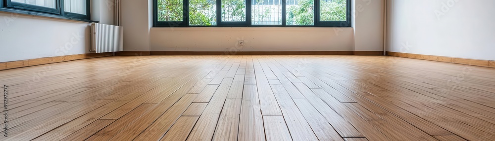 A classroom with bamboo flooring and eco-friendly building materials ...