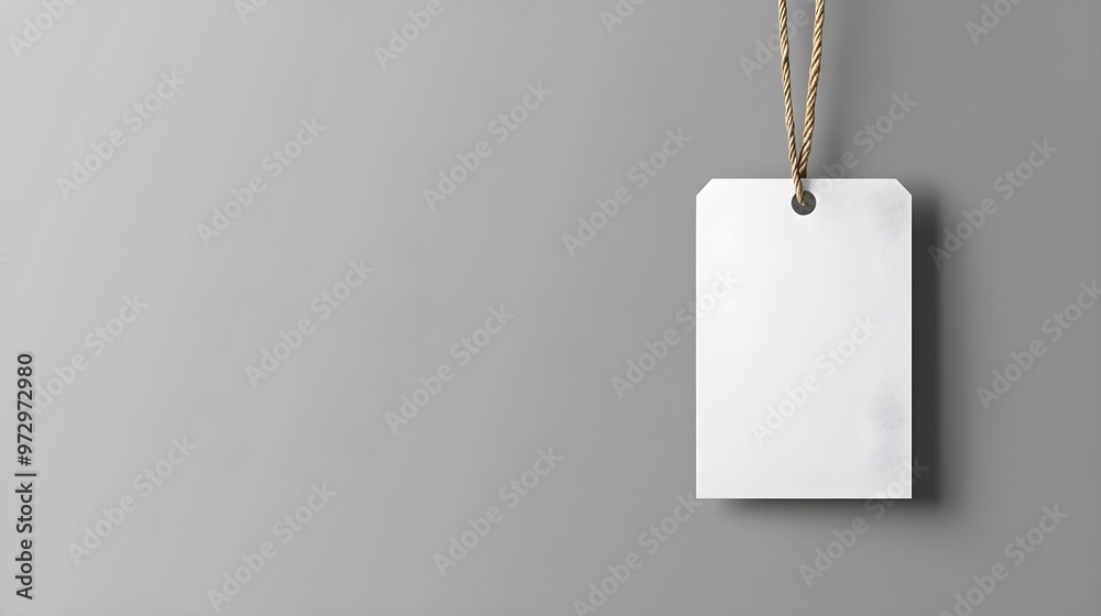 Empty layout layout on grey background. Common blank label name tag ...