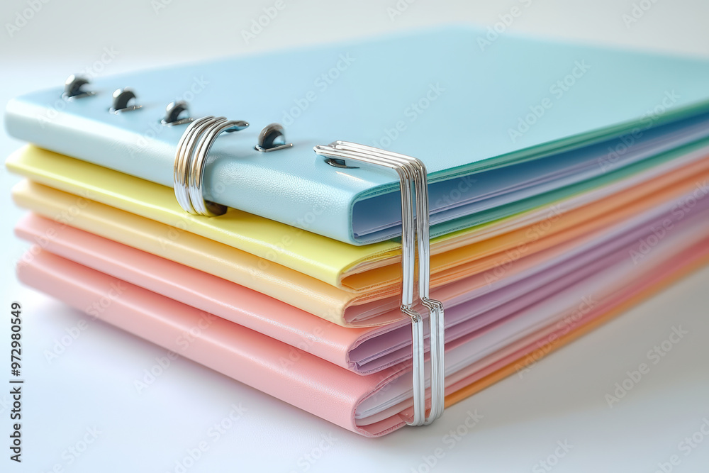 Organize your tasks with this colorful stack of binders, perfect for ...