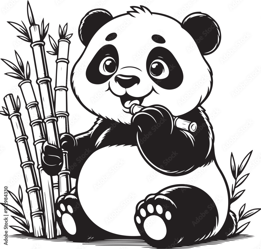 Vector de Stock cute panda clipart vector design,awesome cute panda svg ...