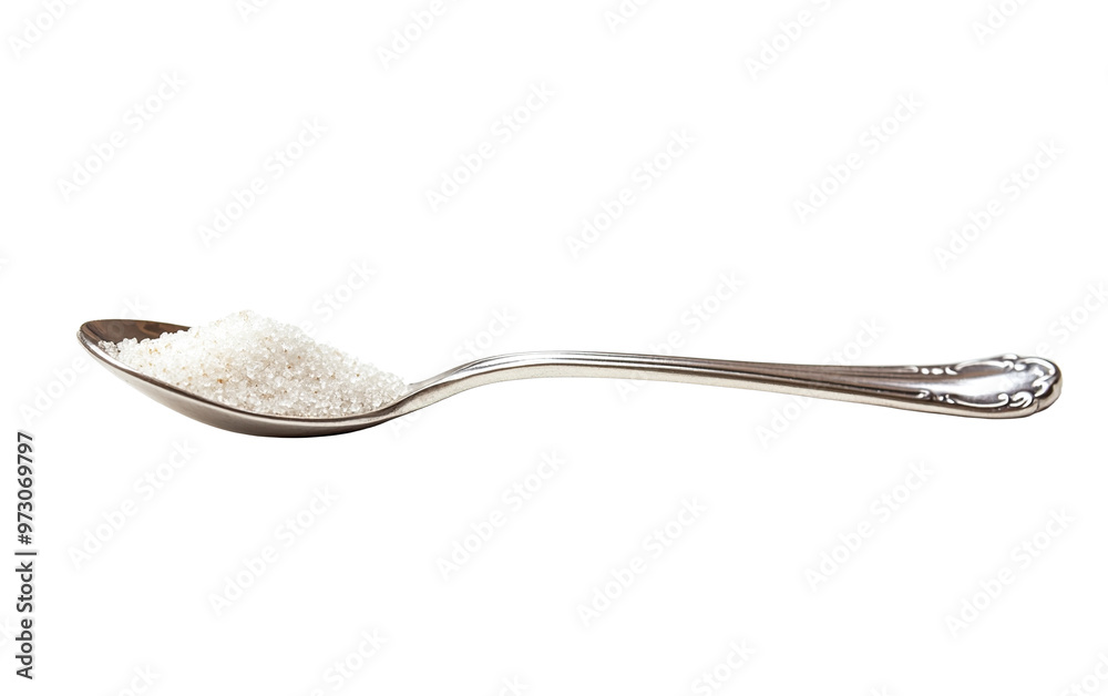 Teaspoon with granulated sugar on transparent background, png Stock ...