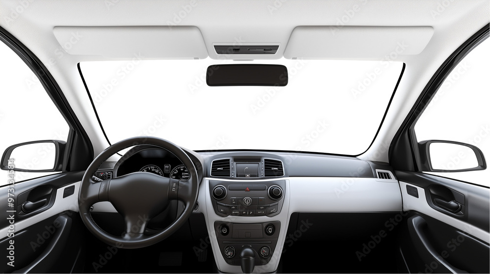 Drivers point of view in a car. Stock Illustration | Adobe Stock