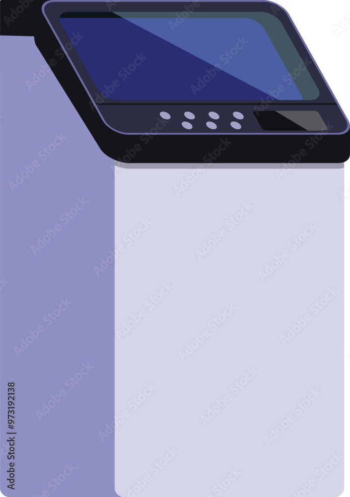 Modern atm machine is displaying the payment screen, ready for financial transactions Stock ...
