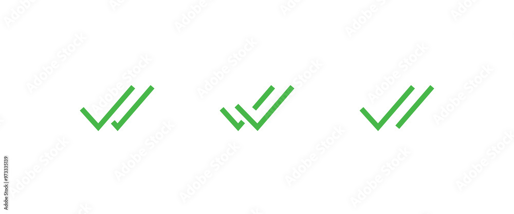 simple double tick, checklist icon Double check mark Chek, ok, yes icon ...
