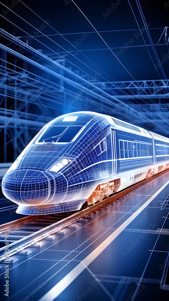 High Speed Train 3D model at station platform City Transport Subway ...