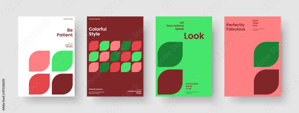 Geometric Report Template. Isolated Background Layout. Modern Business ...