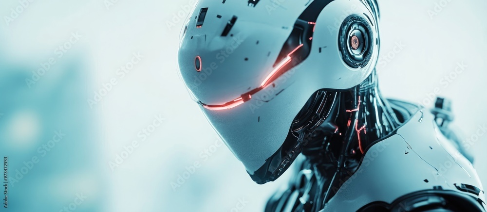 Futuristic robots concept illustration envisioning advanced technology ...