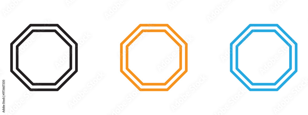 Octagon icon Thin line illustration set Stock Vector | Adobe Stock