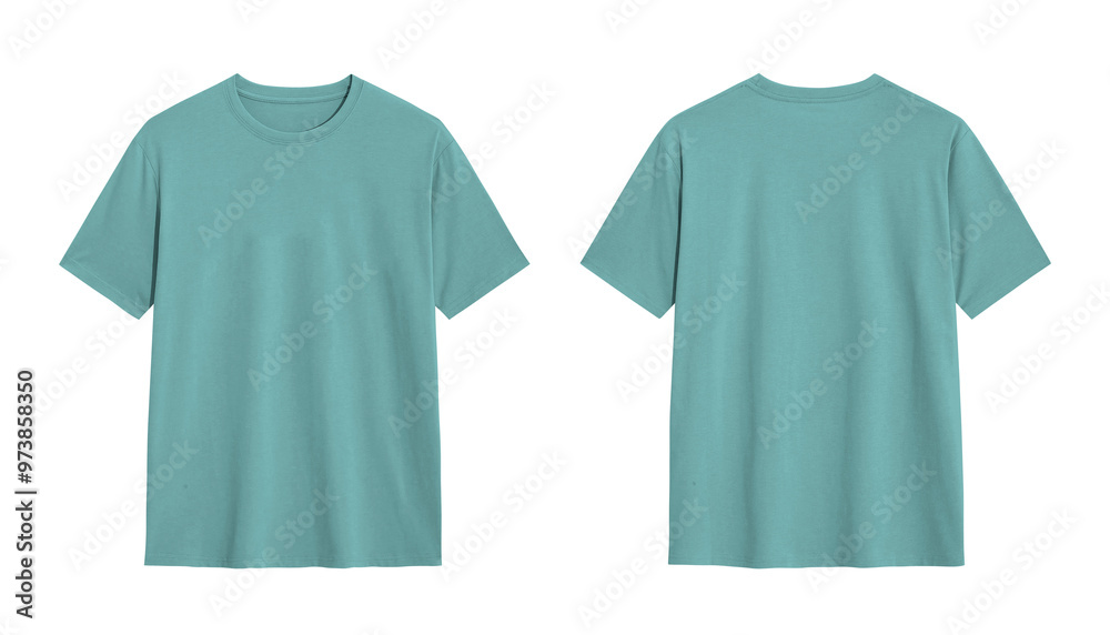 Plain Turquoise Blue T Shirt Mock up with Isolated White Background ...