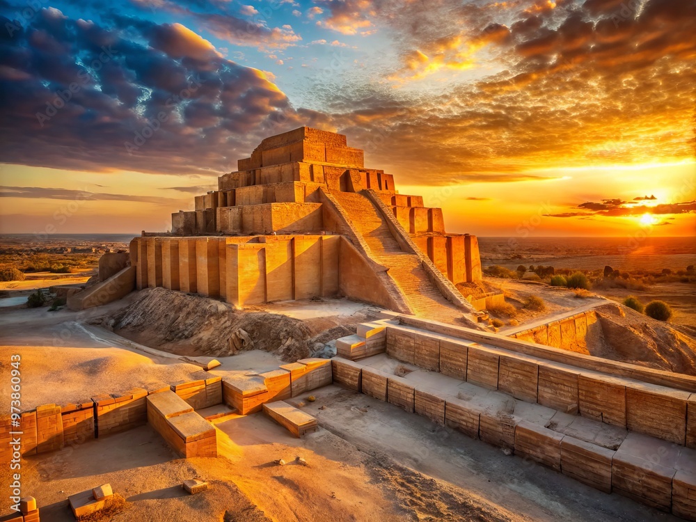 Ancient Mesopotamian ziggurat Etemenanki, also known as the Temple ...
