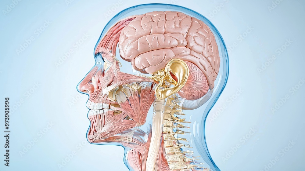 Detailed Anatomy of Human Sinus Cavities with Medical Diagram Showing ...
