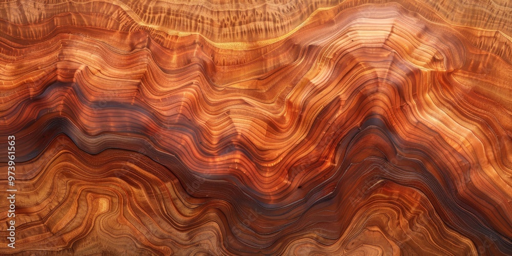 Eye-catching madrona root veneer exhibiting smooth grain patterns in a ...