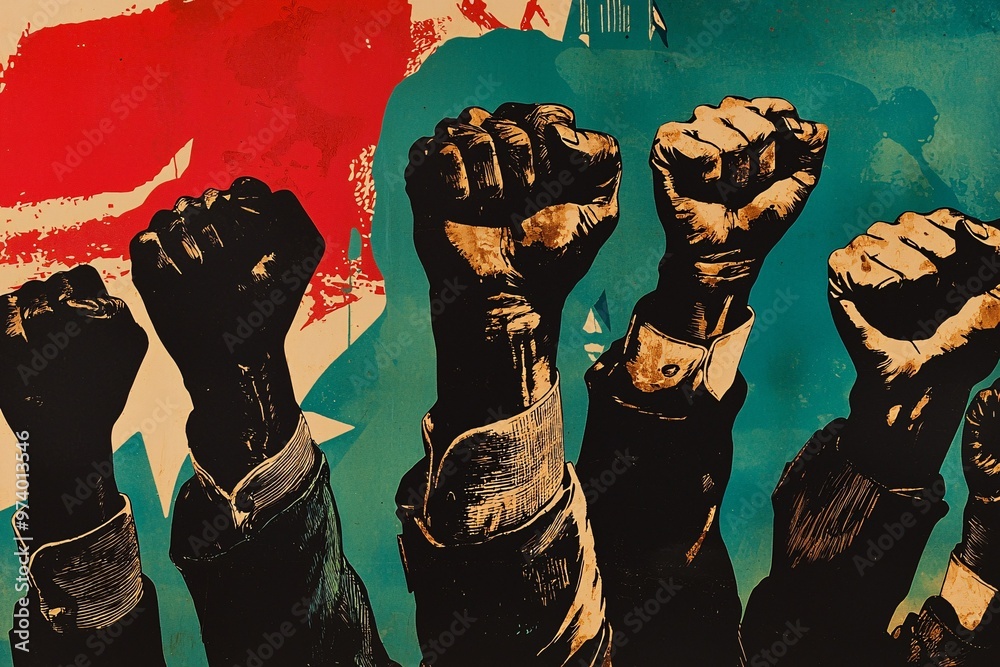 Retro posters highlighting unity, fairness, and communal spirit are ...