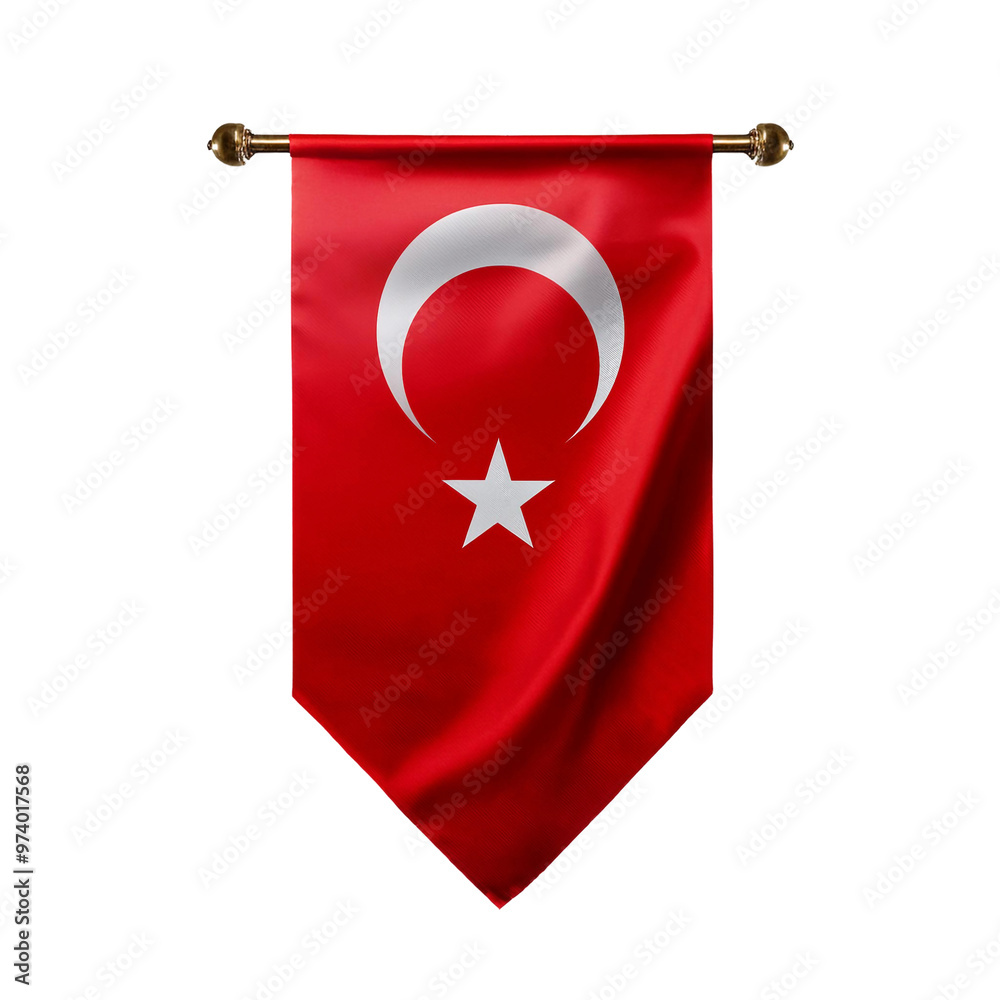 Turkey Flag Isolated on Transparent Background Stock Photo | Adobe Stock