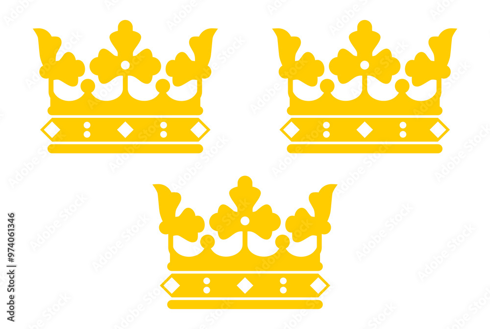 Silhouette of the Three Crowns (Swedish: tre kronor) is the national ...