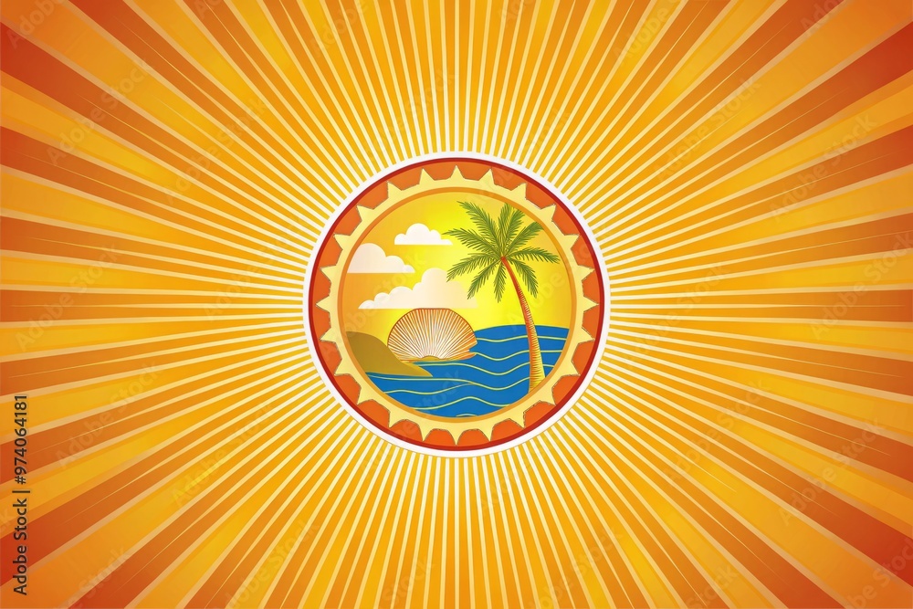 Bright sunshine yellow and orange illustration of the Sunshine State's ...