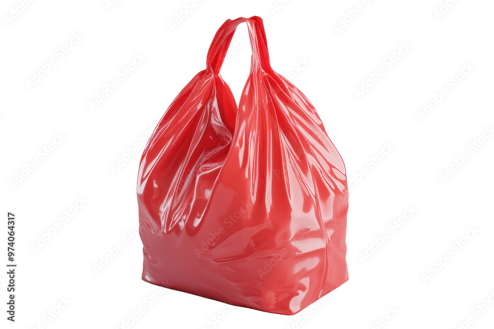 Red plastic bag isolated on transparent background. High-quality image ...