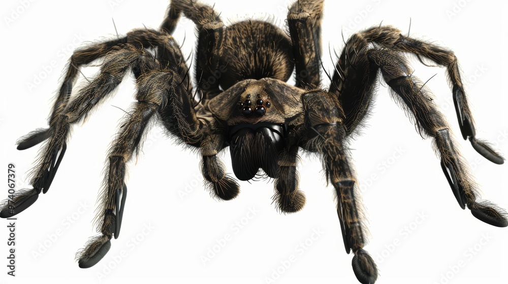 Realistic watercolor clipart of a creepy spider for halloween, isolated ...