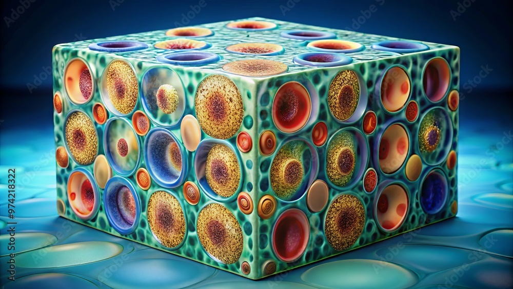 Microscopic view of stratified cuboidal epithelial cells, displaying ...