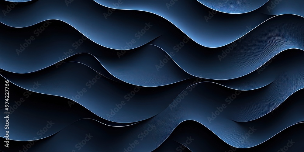 navy blue abstract wavy background Stock Illustration | Adobe Stock