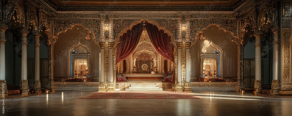 Indian palace architecture with decorations, festive atmosphere Stock ...