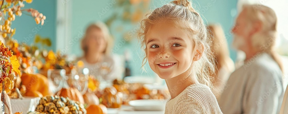 Foto de Stock Thanksgiving dinner where guests share stories of ...