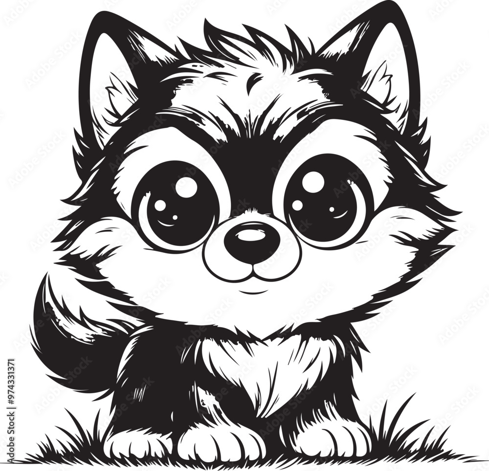 cute wolf clipart vector design,awesome cute wolf svg,high resolution ...