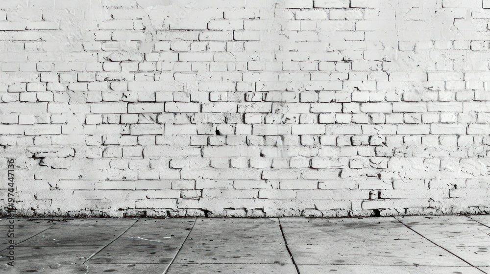 Photo Stock Realistic white brick wall image for photo editing or Zoom ...
