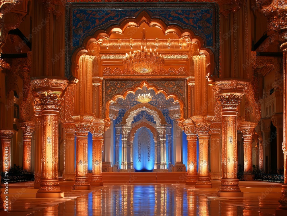Indian Wedding Royal Stage Decoration, beautiful design, Pastel Shades ...