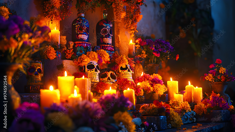 altar de muertos tradicional festejo del dia de muertos tradicion y ...