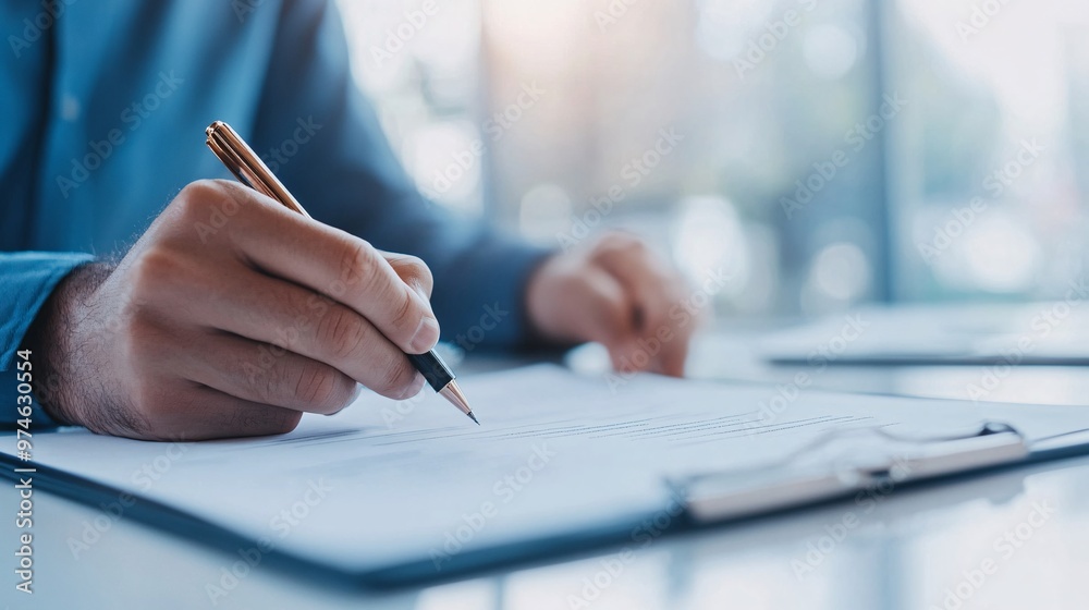 Signing Auto Loan Agreement at Financial Consultation - Focus on ...