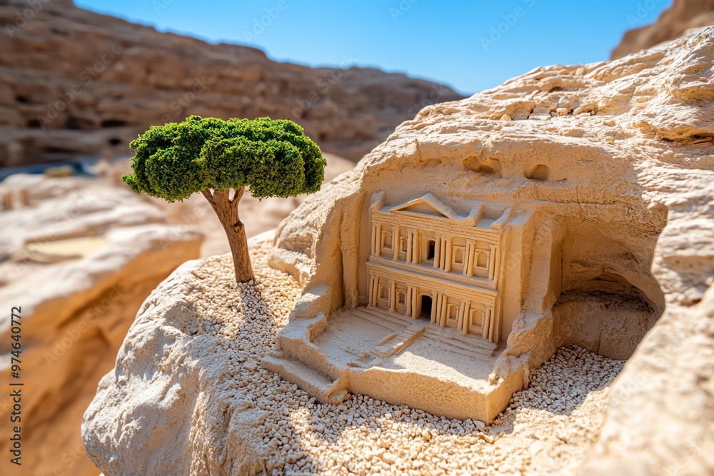 A tiny Petra carved into the cliffs of a Miniature Park, bringing ...