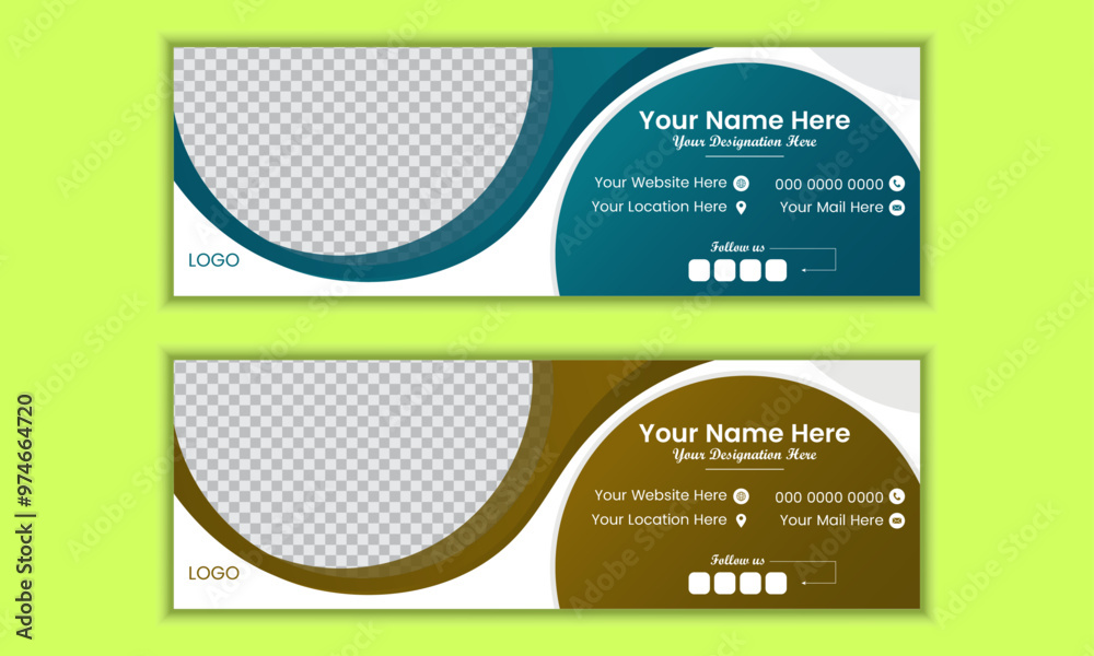 Professional email signature and web banner design template or social ...