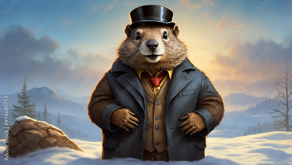Punxsutawney Phil the Famous Groundhog A の Stock フォト | Adobe Stock