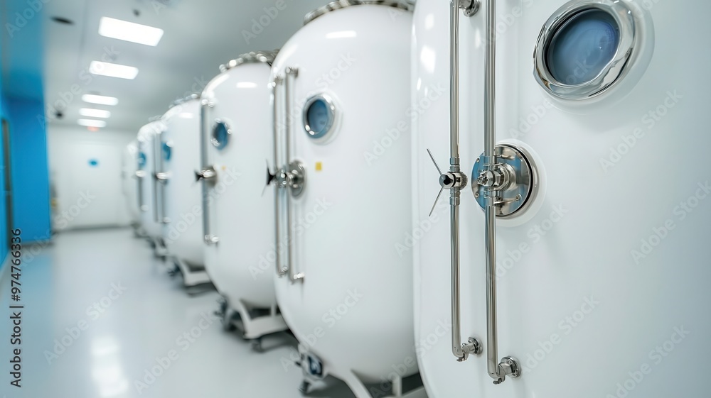 Cryopreservation storage tanks in a fertility lab, representing the ...