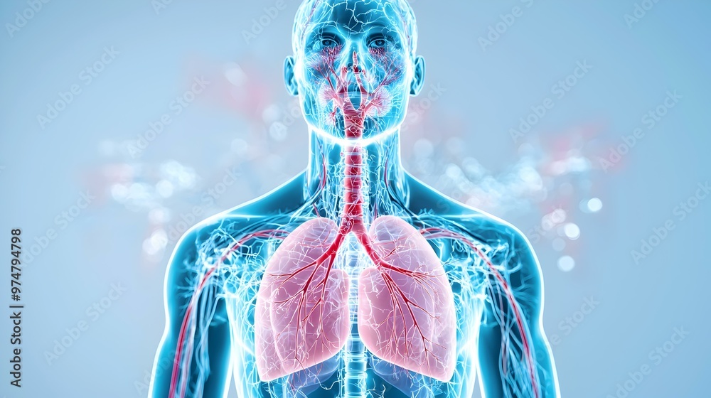 Human Circulatory System Illustration, detailed representation of ...