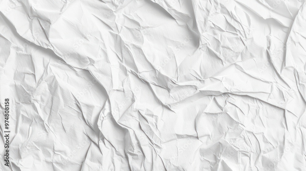 Wrinkled white paper background with a soft, tactile texture for ...