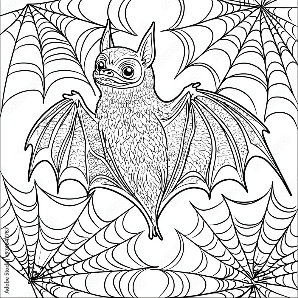 Halloween Coloring Page: Spooky and Cute Bat - Clean Line Art for All ...